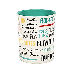 Enesco Our Name is Mud Pet Happy Dog Rules to Live by Coffee Mug, 16 Ounce, Multicolor