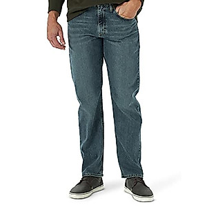 Wrangler Men's Free-to-Stretch Relaxed Fit Jean, Grey Tint, 40W x 29L