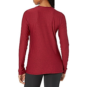 TYR Women's Standard Airtec Performance Long Sleeve Sport Tee, Heather Wine, Large