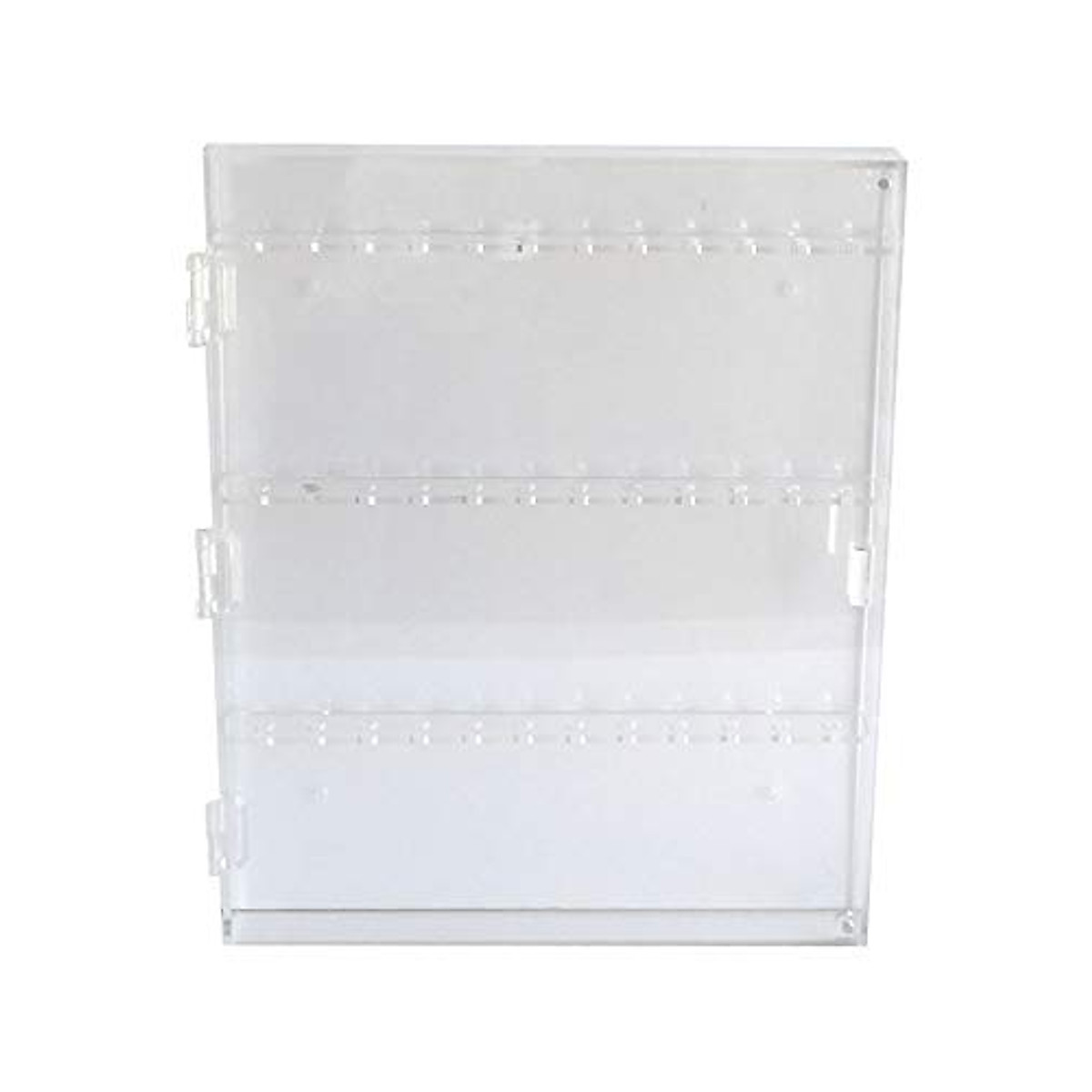 DisplayGifts All Clear Acrylic Spoon Display Case Rack to Hold 36 Souvenir or Tea Spoons Wall Mount Spoon Rack Cabinet with Door for Protection