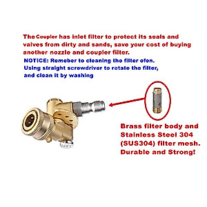Meteor Blast Quick Connecting Pivoting Coupler Attachment 120 Degree with 5 Angles and Safety Lock for Pressure Washer Spray Nozzle, Cleaning Hard to Reach Area Max 5000 PSI 1/4 Inch Plug