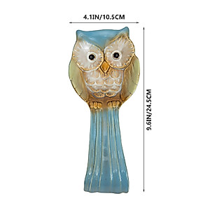 Yardwe Owl Spoon Rest Ceramic Ladle Holder Utensil Rester for Stove Top Kitchen Counter Cooking Utensil and Ladle Rest Holder Dining Table Decoration Blue