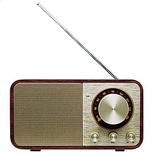 BentMax FM Radio with Bluetooth Retro Bluetooth Speaker Vintage Radio with SD/USB Memory Music Player Function, Wireless Streaming from Smartphone, 10 Hours Playback (Walnut)