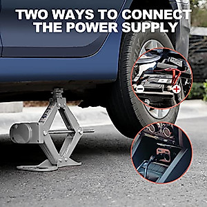 TYAYT Electric Car Jack Kit 3 Ton 12 Volt Automotive Jack, Electric Scissor Jack for Car Sedan and SUV, Portable Car Jack for Tire Change and Road Emergencies, Lifting Range 5.5 to 16.54 Inch (Gray)