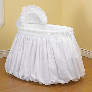 Baby Doll Pretty Ribbon Bassinet Set, White