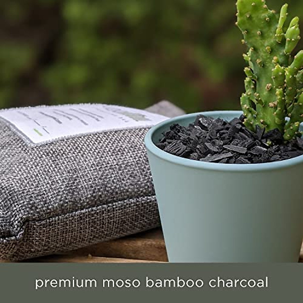 Moso Natural Air Purifying Bag 200g. A Scent Free Odor Eliminator for Cars, Closets, Bathrooms, Pet Areas. Premium Moso Bamboo Charcoal Odor Absorber. Two Year Lifespan! (Charcoal Grey)