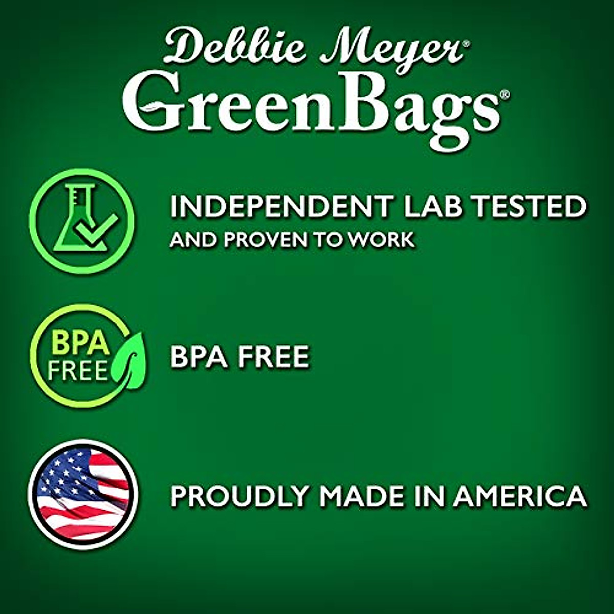 Debbie Meyer GreenBags 32-Pack (16M, 8L, 8XL) – Keeps Fruits, Vegetables, and Cut Flowers, Fresh Longer, Reusable, BPA Free, Made in USA