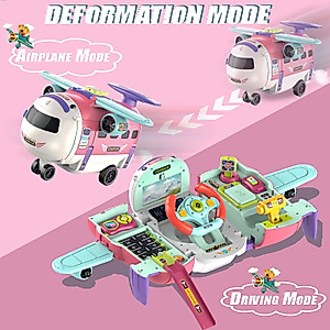 Itcaoseklu Airplane Toy, Kids Play Helicopter Toy with Sound & Light, Musical Airplane Toy for Toddler, Educational Helicopter Piggy Bank Toy Gift for 3 4 5 6+ Kids Boys Girls, Red