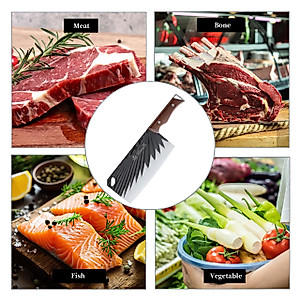 7.8 inch Meat Cleaver Knife, Little Cook High Carbon Stainless Steel Butcher Knife with Wooden Handle, Chinese Cleaver for Meat Cutting Vegetable Slicing, Gift Box Included