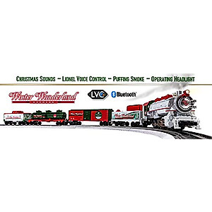 Lionel Winter Wonderland LionChief 0-8-0 Set with Bluetooth Capability, Electric O Gauge Train Set with Remote
