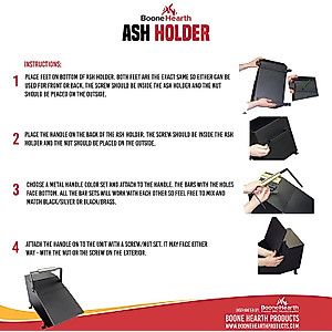 Boone Hearth Ash Bucket with Silver Handle for Fireplace