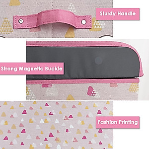 VERONLY Extra Large Toy Box Storage for Girls - Collapsible Magnetic Kids Toy Chest Boxes with Lids,Sturdy Pink Toy Bin Organizer for Closet, Nursery,Playroom,Office, MDF(106L Pink)