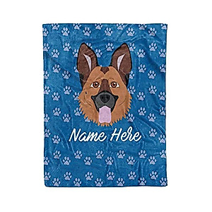 Personalized German Shepherd Extra Large Fleece Throw Blanket for Adults Boys Girls Kids Baby Toddler Pet Dogs Puppy Blankets Perfect for Bedtime Bedding Gift