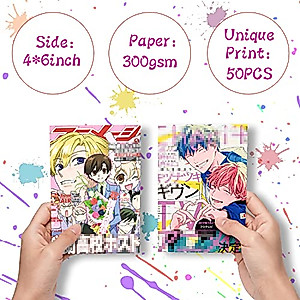 8TEHEVIN 50PCS Anime Magazine Covers Aesthetic Pictures Wall Collage Kit, Trendy Small Posters for Dorm Decor, Anime Style Wall Art Print, Aesthetic Photo Collection, Bedroom Decor for Teens Boy Girl