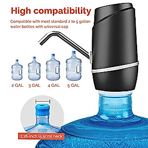 Water Dispenser 5 Gallon Pump by SoGood - Carrying Pouch for Camping - 2 Hoses - Water Jug Dispenser - BPA Free - Water Gallon Dispenser - Automatic - USB Charging - Ideal for Outdoor or Kitchen