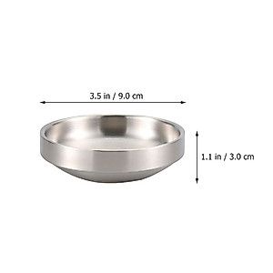 Hemoton Asian Snacks Soup Cereal Bowls Stainless Steel Double- wall Vacuum Insulated Bowl Korean Seasoning Plate Kimchi Dish Cold Dishes Container Appetizer Plates Size S Snack Container