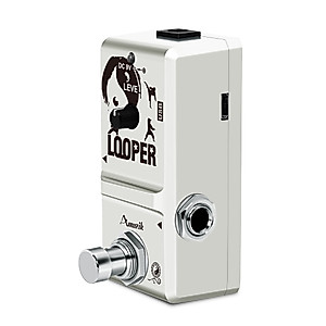 Amuzik Looper Electric Guitar Effect Loop Pedal 10 Minutes of Looping Unlimited Overdubs USB Port True Bypass