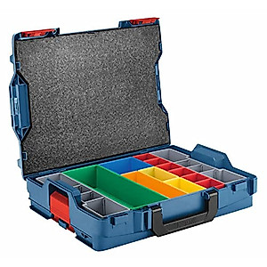BOSCH - LBOXX-1A Bosch - L-BOXX-1A 17.5 In. x 14 In. x 4.5 In. Stackable Carrying Case with 13 pc. Insert Set Blue
