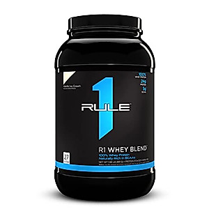 Rule One Proteins Whey Blend - Vanilla Ice Cream, 24g Fast-Acting Whey Protein Concentrates, Isolates, and Hydrolysates Per Serving, with Naturally Occurring EAAs and BCAAs, 2lbs