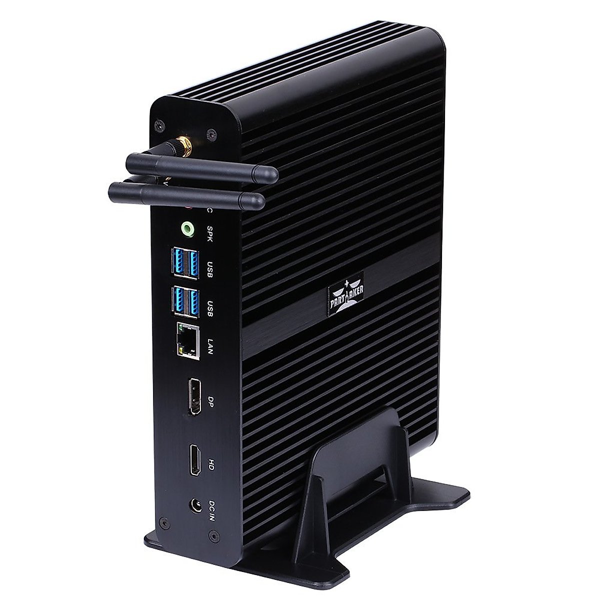 PARTAKER Fanless Mini PC, Desktop Computer, Core I7 1165G7 11th Gen 4 Cores CPU, 16G RAM 512G SSD, Windows 11 Pro or Linux Ubuntu, 4K Display, HDMI, DP, Aluminum Alloy Case