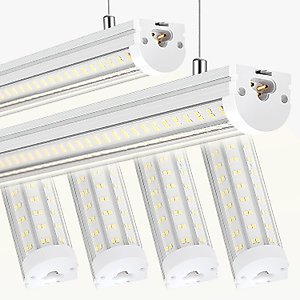 Skymoatled T12 4FT LED Shop Lights Garage Lights,65W 5000K 10400LM Daylight Color,Hanging/Surface Mount,Super Bright,Plug and Play,Linkable LED Shop Lights for Warehouse Workshop Basement,6Pack