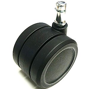 Oajen 2-9/16" 65mm twin soft wheel caster, furniture wheel, 7/16" x 7/8" 11mm x 22mm grip ring, won't damage hardwood floor, pack of 5, fits Herman Miller Aeron, Setu, Mirra, and Embody chairs