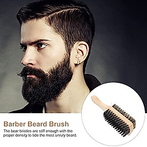 Healifty Stocking Stuffers Retro Beard Brush Double Head Oil Goat Hair Brush Multi- function Oil Head Brush Barber Shredded Hair Brush for Men Home Salon Use 11. 5x3. 7x4. 4cm Yule Gifts