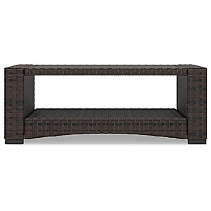 Signature Design by Ashley Windglow Outdoor Coffee Table, 44" W x 25" D x 17" H, Dark Brown