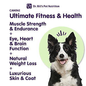 Dr. Bill’s Canine Ultimate Fitness & Health Vitamins for Dogs | Multivitamin for Dogs w/Coenzyme Q-10, Vitamin E, Vitamin D-3, Biotin, Folic Acid, Hyaluronic Acid Dog Vitamins and Supplements 680g