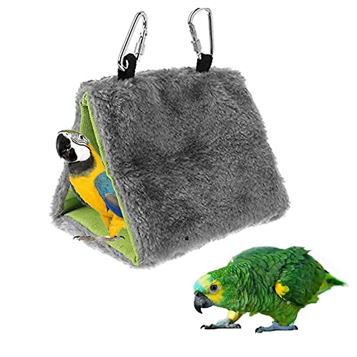 Winter Warm Bird Nest House Hammock Hanging Bed Toy Hut Hideaway for Hamster Parakeet Cockatiel Budgie Finch Canary Conure Lovebird Cage Perch Stand
