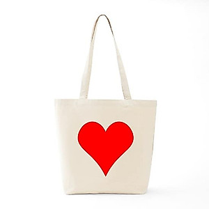 CafePress Simple Red Heart Tote Bag Natural Canvas Tote Bag, Reusable Shopping Bag