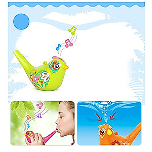 Tovip 1Pcs Coloured Drawing Water Bird Whistle Bathtime Musical Toy for Kids Early Learning Educational Children Gift Toy Musical Instrument