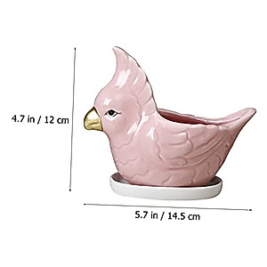 ORFOFE 1 Set Ceramic Flowerpot Parrot Animal Planter Ceramic vases for Flowers Animal Flower Pot Plant Pot Mini vases for Flowers Succulent Flowerpot Succulents Ceramics Small Ceramic
