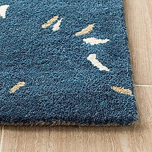 SAFAVIEH Soho Collection 7'6" x 9'6" Blue/Multi SOH849A Handmade Premium Wool & Viscose Area Rug