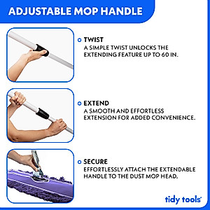 Tidy Tools 24 Inch Purple Dust Mop with Extendable Handle and 24 Inch Purple Dust Mop Refill Bundle - 2 Mop Sets and 2 Refills