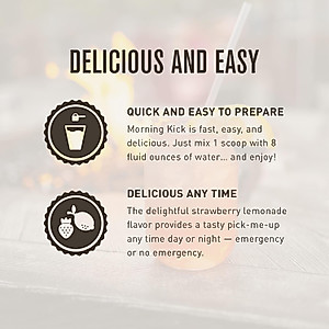 ROUNDHOUSE PROVISION Morning Kick, Greens Superfood Powder Supplement with Ashwaganda, Collagen Peptides, Probiotic Digestive Green Powder, Supports Energy Levels, 30 Servings (Strawberry Lemonade)