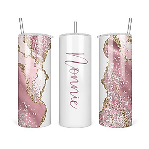 HTDesigns Nonnie Tumbler For Grandma For Mother's Day - Nonnie Travel Mug - Grandma Tumbler For Mother's Day - Cute Mother's Day Gift White 20oz