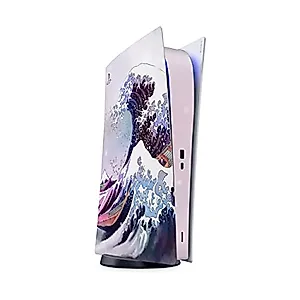 TACKY DESIGN Wave Watercolor Skin for PS5 Skin Digital Edition, Playstation 5 Console and 2 Controllers, PS5 Purple Pastel Kawaii Skin Vinyl 3M Decal Stickers Full wrap Cover (Digital Edition)
