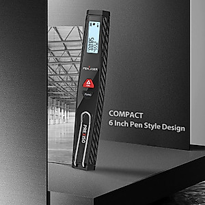 PREXISO Pocket Laser Measurement Tool, 135Ft Laser Distance Meter Backlit Display Laser Measure with Pen Clip Ft/Ft+in/in/M Unit - Pythagorean, Distance, Area, Volume Modes for Home, Industries