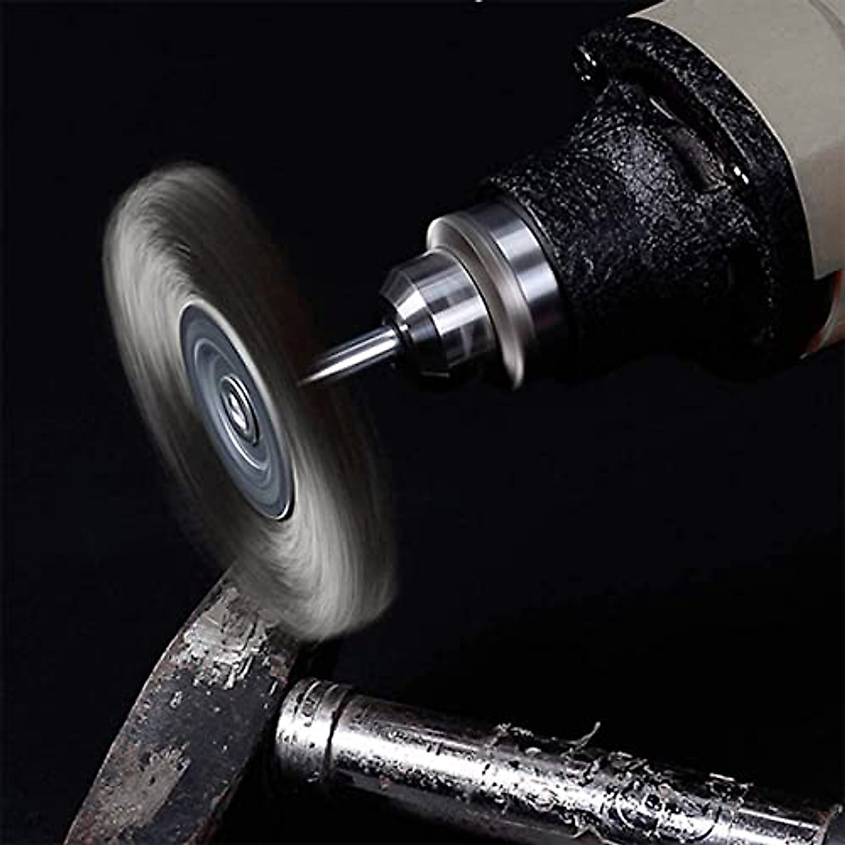 JIUNENG 50Pcs 25mm Stainless Steel Wire Wheel Brush Sets T-Type with 1/8 Inch Shank Polishing Wheels Rotary Tool for Cleaning,Deburring and Surface-Finishing