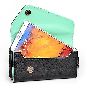 Kroo Clutch Wallet with Wristlet and Crossbody Strap for Smartphones or Phablets up to 5.7 Inch - Carrying Case - Frustration-Free Packaging - Green