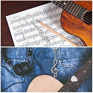 Musical Note Key Chain Metal Keychain Small Music Pendant Sign Christmas Tree Decor Xmas Gifts Fist Day of School Gift Classroom Gift for Students Handbag Corporate Office Gifts Accessories (48)