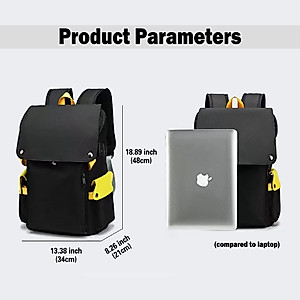 HedgeHog Cartoon Backpack 18 Inch Laptop Backpacks Casual Daypack Anime Bookbag Game Bags Travel Bag with USB Charging Port (S,Large)