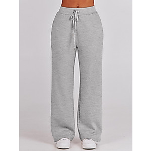 ANRABESS Women 2 Piece Outfits Sweatsuit Oversized Sweatshirt Sweatpants Tracksuit Sweat Lounge Matching Set 2025 Fall Trendy Light Grey X-Large
