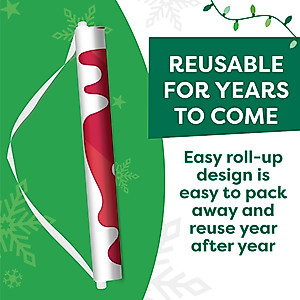 Merry Christmas Banner Sign - Christmas Front Porch Door Decorations - Outdoor Xmas Decor - Red Merry Christmas Sign for City, Country Clearance Wall Hanging Outside