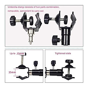 Hooshion Metal Tripod Umbrella Holder, Outdoor Camera Tripod Umbrella Holder Metal Clip Bracket Stand Clamp Photography Accessory(Metal Clip Not Plastic Clip)