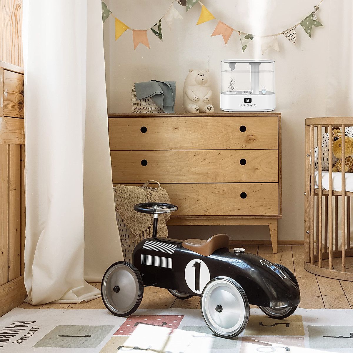 Westinghouse Humidifier and Air Purifier all in one combo with Smart Humidity Sensor Control for Bedrooms with Essential Oil Diffuser and Remote, Black