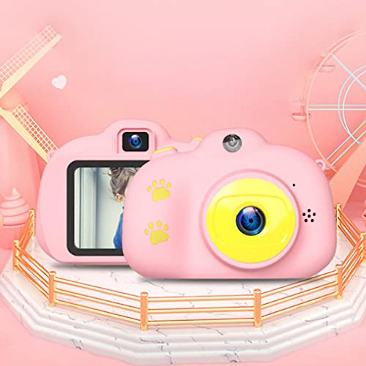 #5R26sh 2 0 Inch Cartoon Digital Camera Hd 1080P Anti Fall Front and Rear Dual Head Camera Children's Photo Toy Birthday Gift