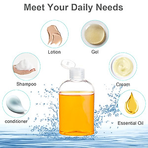 Kitchen GIMS Plastic Travel Bottles 3.4oz/100ml TSA Approved Travel Bottles Empty Squeeze Bottles with Flip Cap Travel Size Bottles for Shampoo Conditioner & Cosmetics (5 Pack)