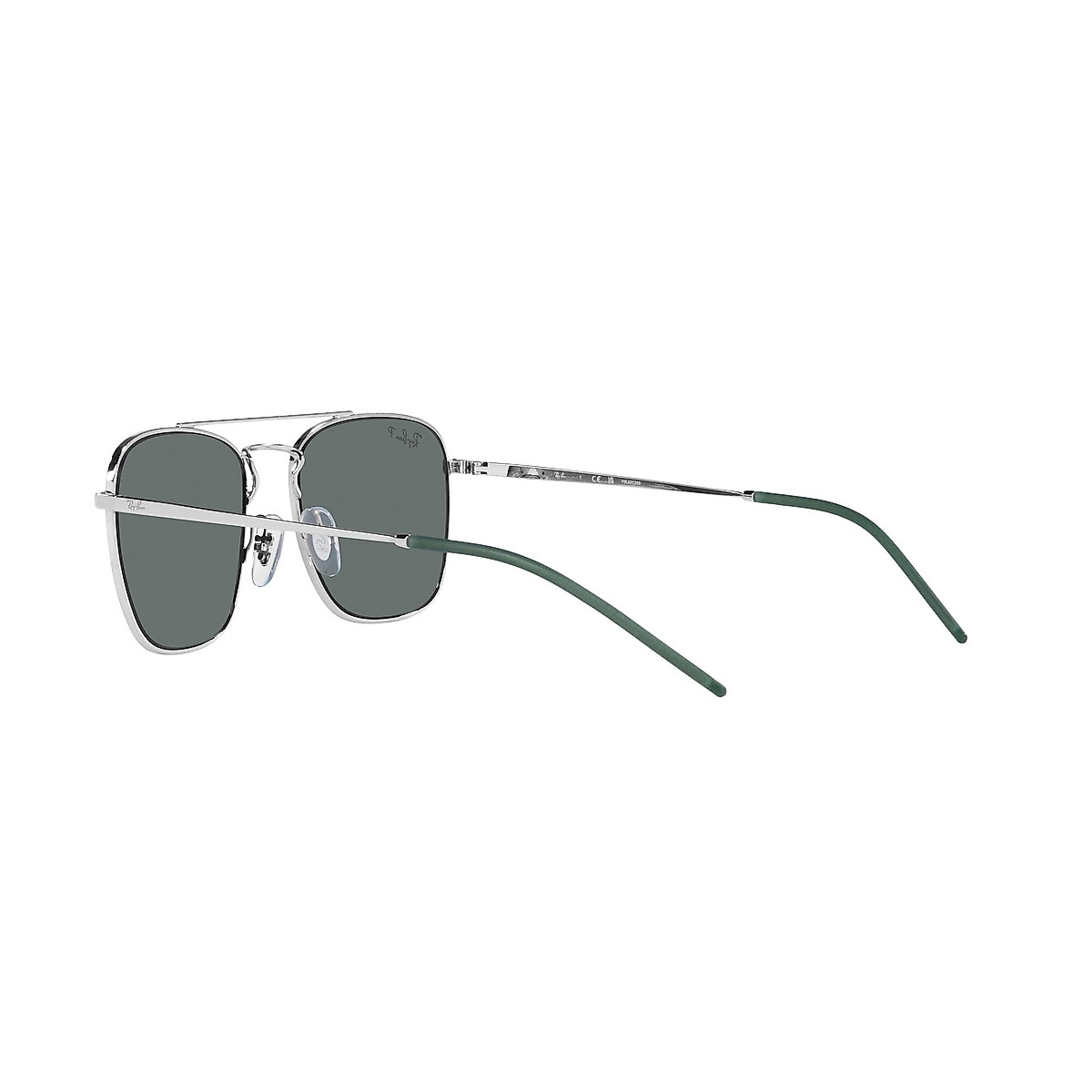 Ray-Ban RB3588 Square Sunglasses, Silver/Dark Grey Polarized, 55 mm